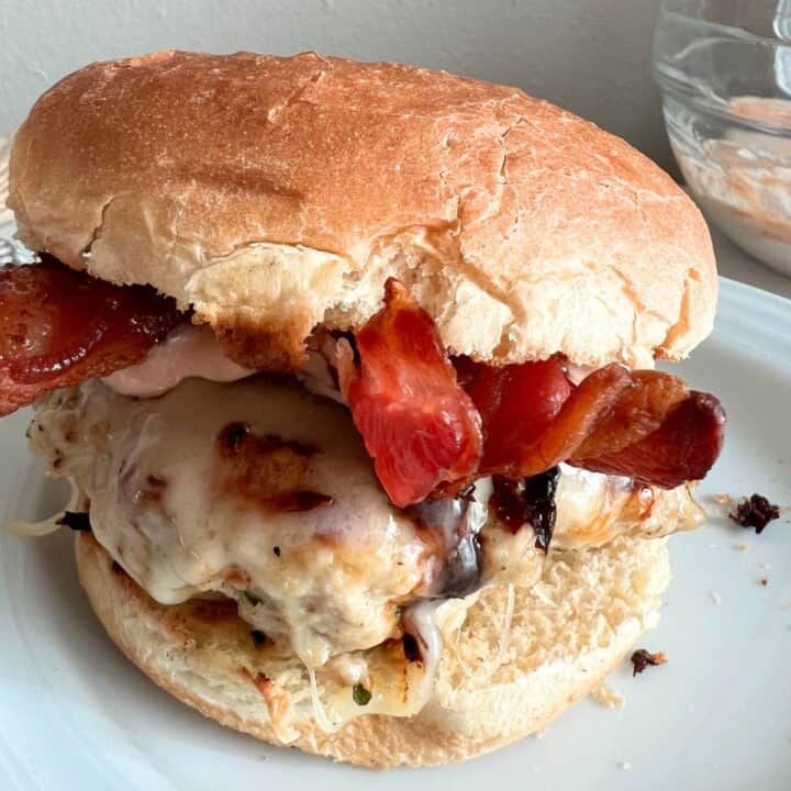 Grilled Chicken Burgers with Bacon - Recipe Diaries