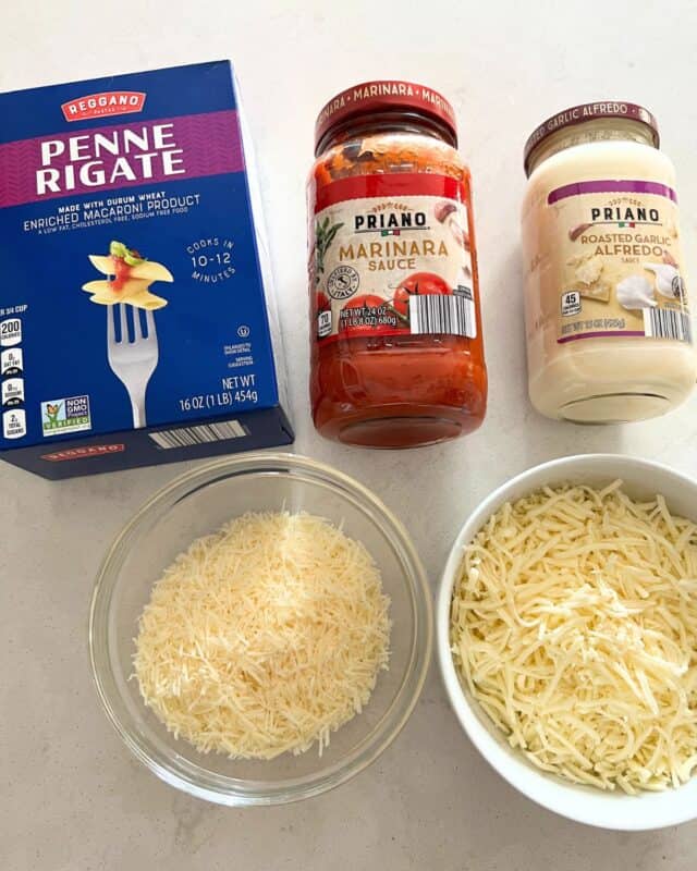 Two Timing Pasta Bake (Alfredo and Marinara) Only 5 Ingredients ...