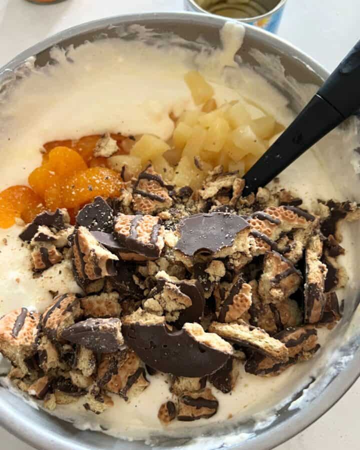 Fudge Stripe Cookie Fruit Salad - Recipe Diaries